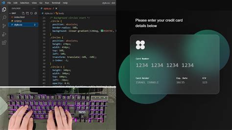 asmr programming glassmorphism credit card using html css and javascript no talking youtube