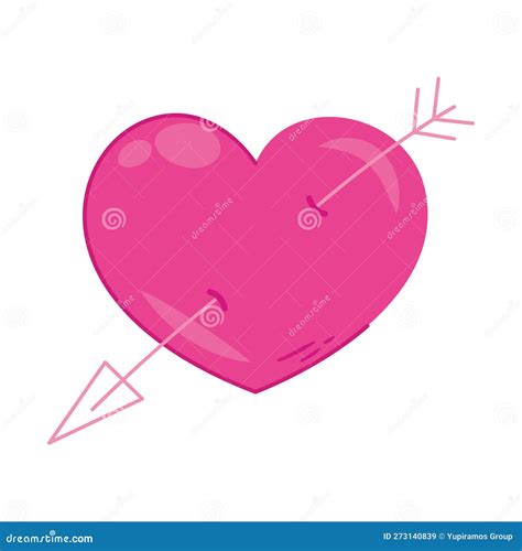 Pink Heart With Arrow Stock Vector Illustration Of Romantic 273140839