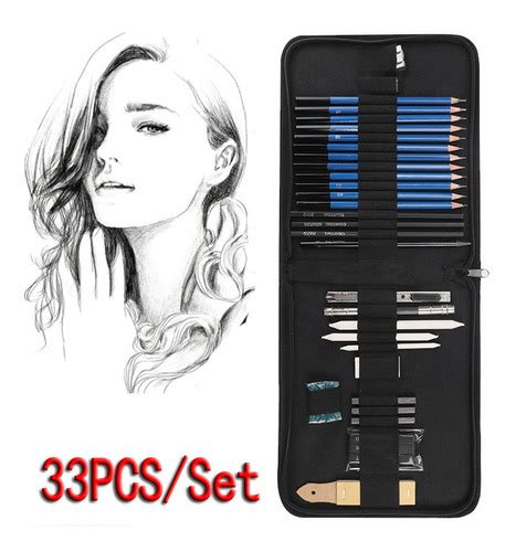 Kit De Dibujo Profesional De 33 Piezas Con Lápices H Y B Cuotas sin