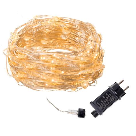 Lampki choinkowe 100 LED druciki mikro na prąd białe ciepłe biały