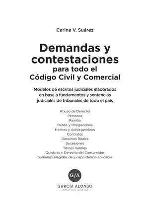 Modelos De Demandas Segun CCy C Carina Suarez Otros Libros Sobre El