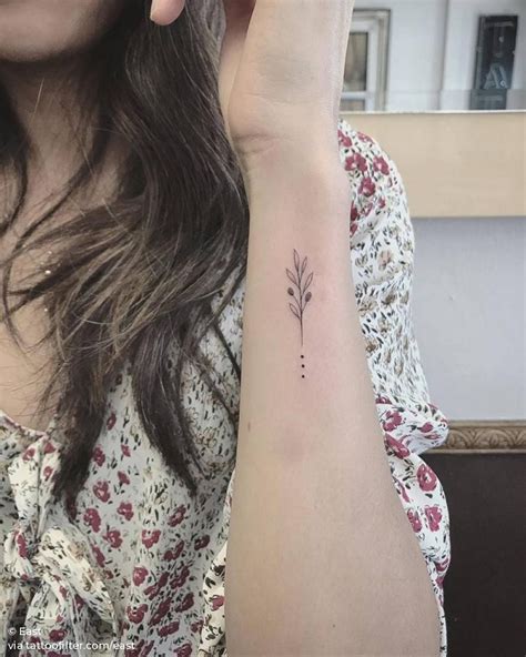 Single Needle Olive Branch Tattoo On The Wrist Forearm Tattoo Women