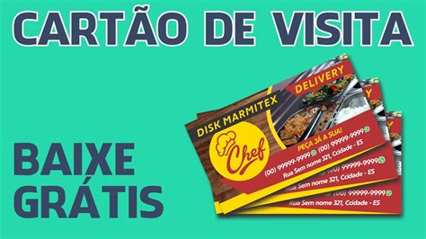 MODELO GRÁTIS DE CARTÃO DE VISITA PARA DISK MARMITEX YouTube