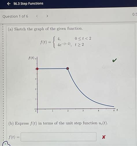 solved 6 3 ﻿step functionsquestion 1 ﻿of 6 a ﻿sketch the