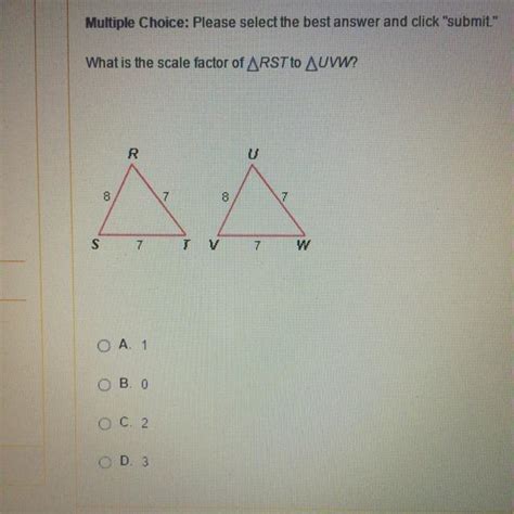 what is the scale factor of triangle rst to triangle uvw