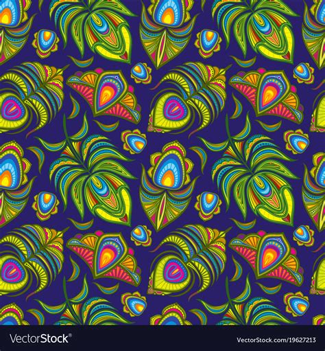 Peacock Feather Seamless Pattern Royalty Free Vector Image