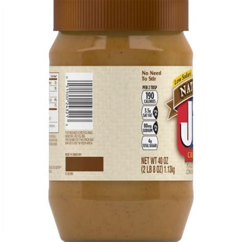 Jif Natural Creamy Peanut Butter Spread 40 Oz Fred Meyer