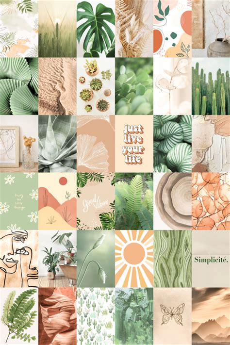 Earth Inspired Collage Kit Boho Aesthetic Wall Collage Earth Etsy Artofit