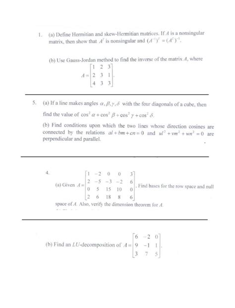 solved 1 a define hermitian and skew hermitian matrices