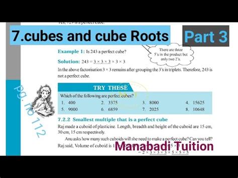 Th Class Maths Chapter Cubes And Cube Roots Try These Pg No