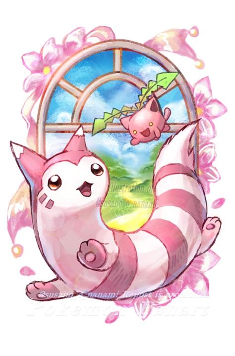 Hoppip And Furret Pokemon Drawn By Nanami Lusia Danbooru