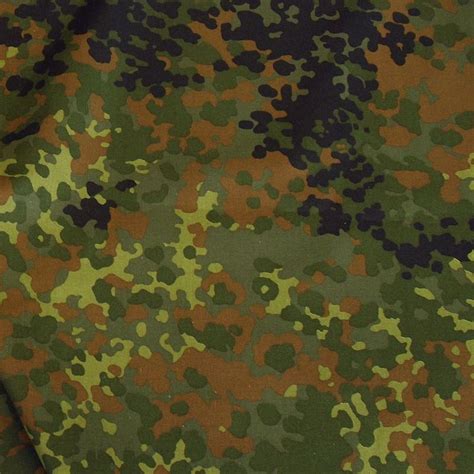 Bundeswehr Camouflage Robuster Flecktarn Baumwoll Stoff Armee Tarnstoff