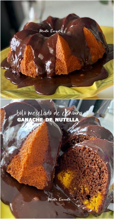 Bolo De Cenoura Mesclado Ganache De Chocolate Monta Encanta