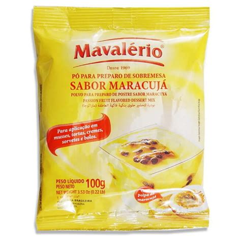 Pó para Preparo de Sobremesa Sabor Maracujá 100g Mavalério Embaleme