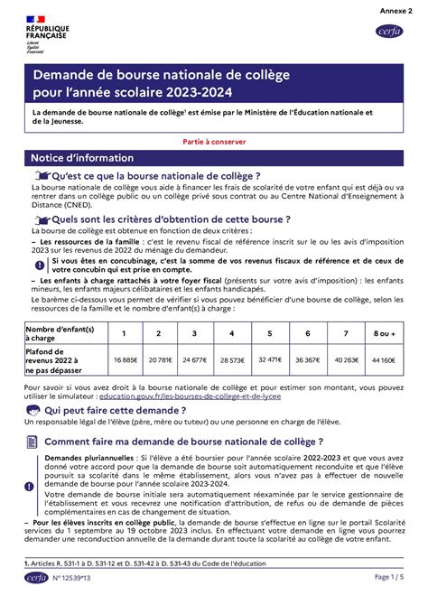 Calaméo Formulaire De Demande De Bourse De Coll Ge Ann E Scolaire