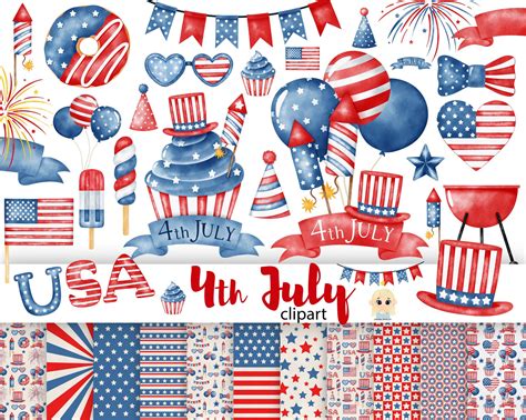 4th Of July Watercolor Clipart Artofit