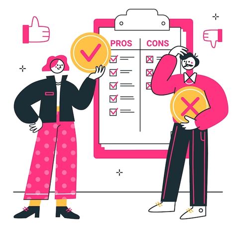 Ilustração do conceito de prós e contras Vetor Grátis