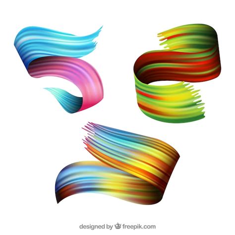 Colecci N De Pinceladas Con Muchos Colores Vector Gratis