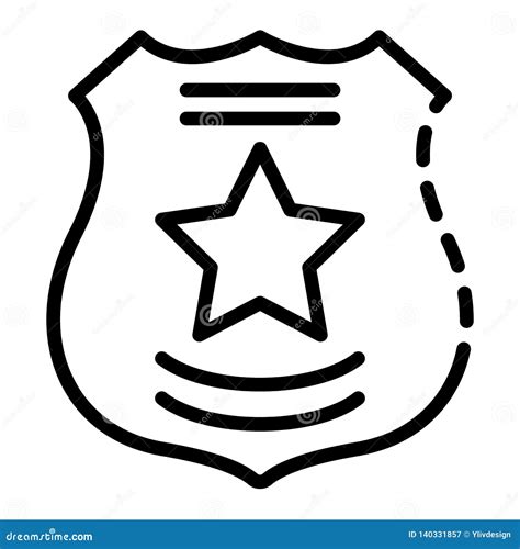 Icono Del Emblema De La Policía Estilo Del Esquema Ilustración del