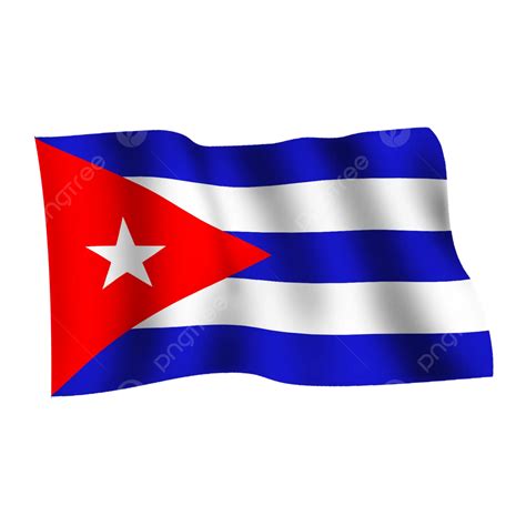 Cuba Ondeando Una Bandera Sobre Fondo Transparente PNG Dibujos Bandera