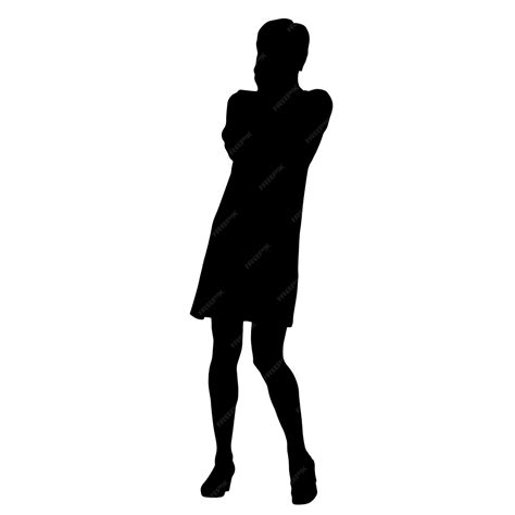 Premium Vector Vector Silhouettes Of Women Standing Woman Shape Black Color On Isolated White