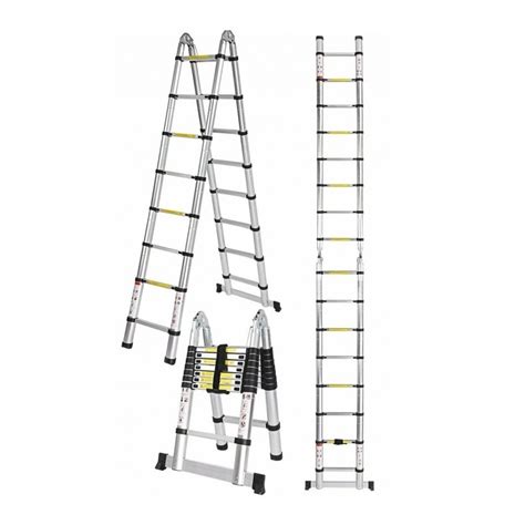 Składana drabina teleskopowa łamana 380 cm przystawna dwustronna
