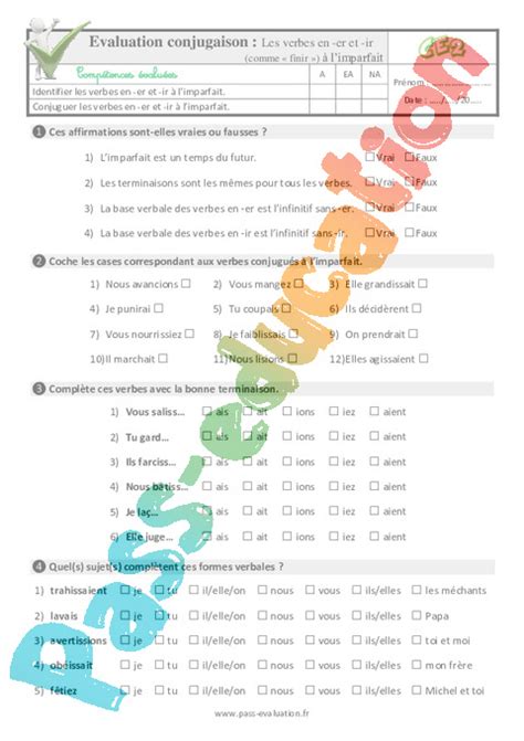 Evaluation Quiz QCM 1er groupe CE2 pdf à imprimer