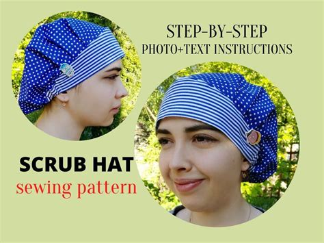 Nurse Scrub Hat Sewing Patterns Bouffant Surgical Cap Etsy