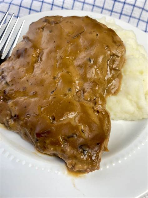 Baked Cube Steak And Gravy Recipe Oven Baked Smothered Cube Steak Thicken It Up For Other