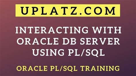 interacting with oracle database server using pl sql statements oracle pl sql training