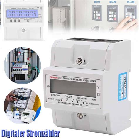 Stromzähler LCD Drehstromzähler Kalibriert 3 Phasen für DIN Hutschiene