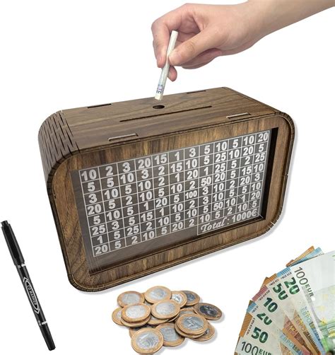 Spardose Holz 1000 Euro Sparbox Mit Zahlen Ankreuzen Spardose Mit