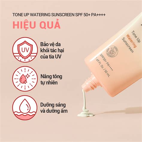 Kem chống nắng dưỡng ẩm nâng tông innisfree Tone Up Watering Sunscreen