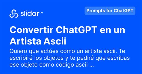 Convertir Chatgpt En Un Artista Ascii Prompts Gratis Para Chatgpt