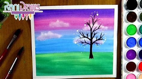 Cómo pintar un PAISAJE de FANTASÍA con ACUARELA Paso a paso YouTube