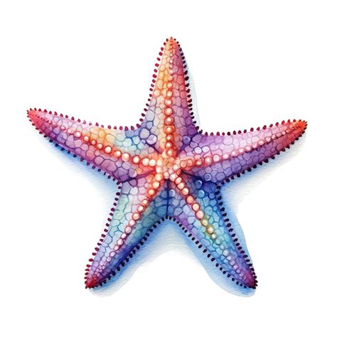 Ilustra O De Estrela Do Mar Em Aquarela Ai Generativexa Foto Premium