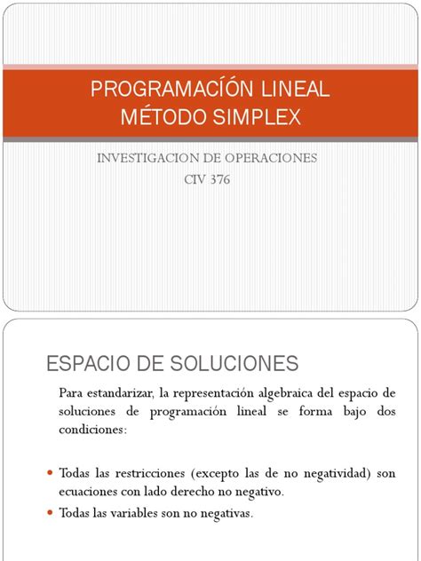 mÉtodo simplex pdf Álgebra algoritmos