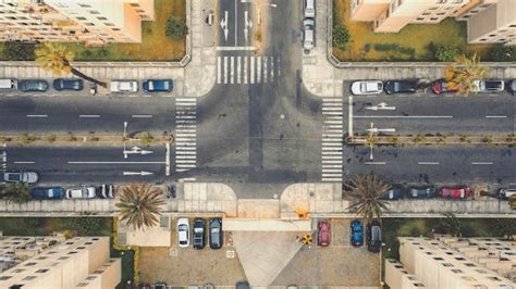Premium Photo Beautiful Aerial View With Empty Streets Of The City Of