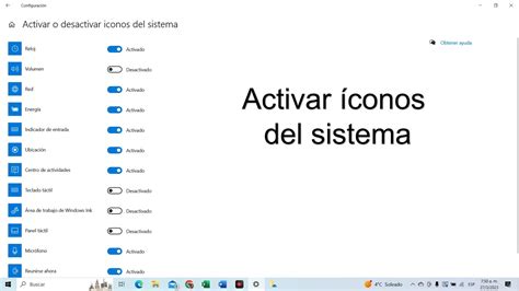Activar y desactivar íconos del sistema YouTube