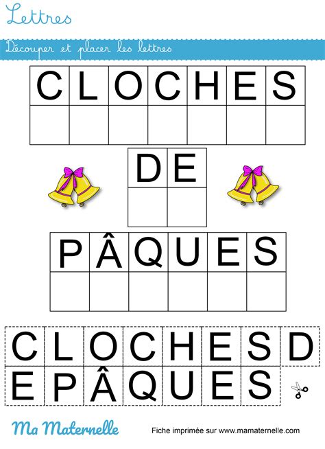Lettres découper et placer Ma Maternelle