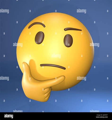 A Vertical 3d Rendering Of A Yellow Emoji Face Isolated On Blue