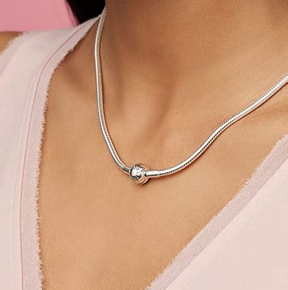 PANDORA Jewelry Moments Snake Chain Charm Sterling Silver Necklace