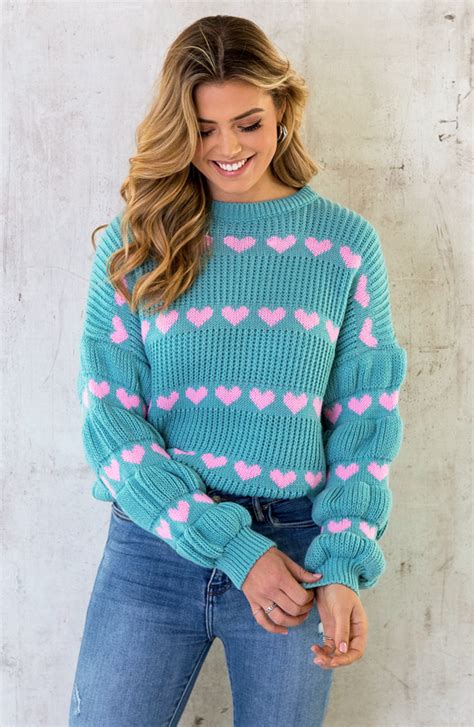 Hartjes Trui Mint Roze Fashionmusthaves Nl
