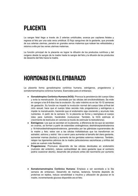 Fisiología del embarazo y lactancia María Odalia uDocz