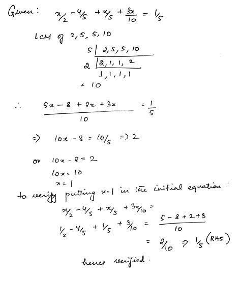 Solve Each Of The Following Equations And Also Verify Your Solution X2