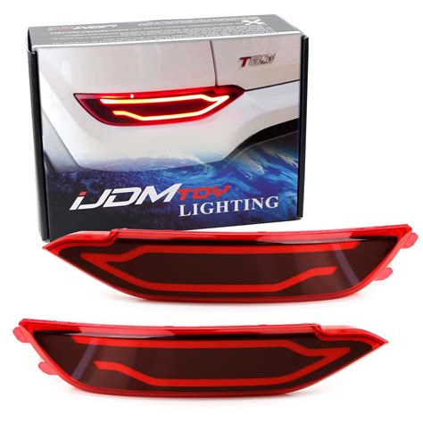 Buy IJDMTOY JSR Style Red Lens LED Bumper Reflector Lights Compatible