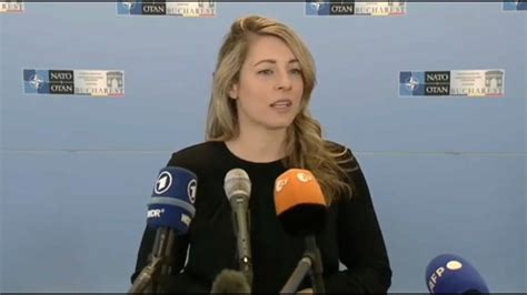 Foreign Affairs Minister M Lanie Joly Speaks With Reporters In