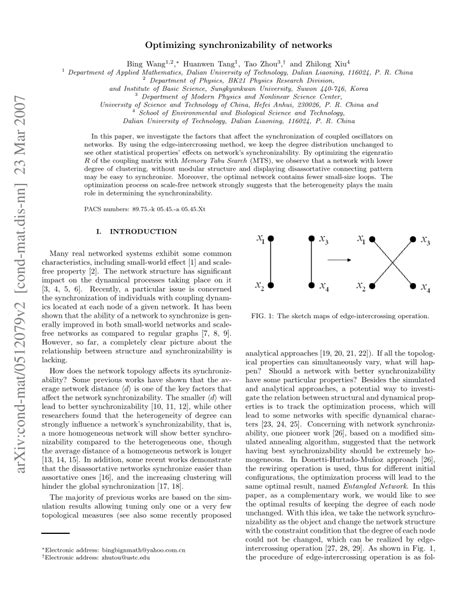 pdf optimizing synchronizability of networks