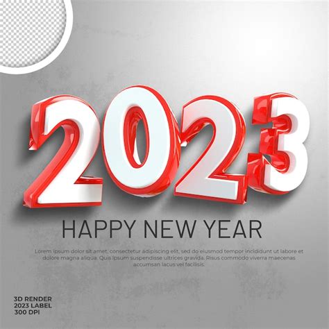 3d render feliz año nuevo 2023 banner de etiqueta o plantilla de