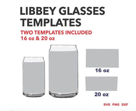 LIBBEY CAN TEMPLATE Libbey Glass Wrap Template Svg Libbey Etsy Canada